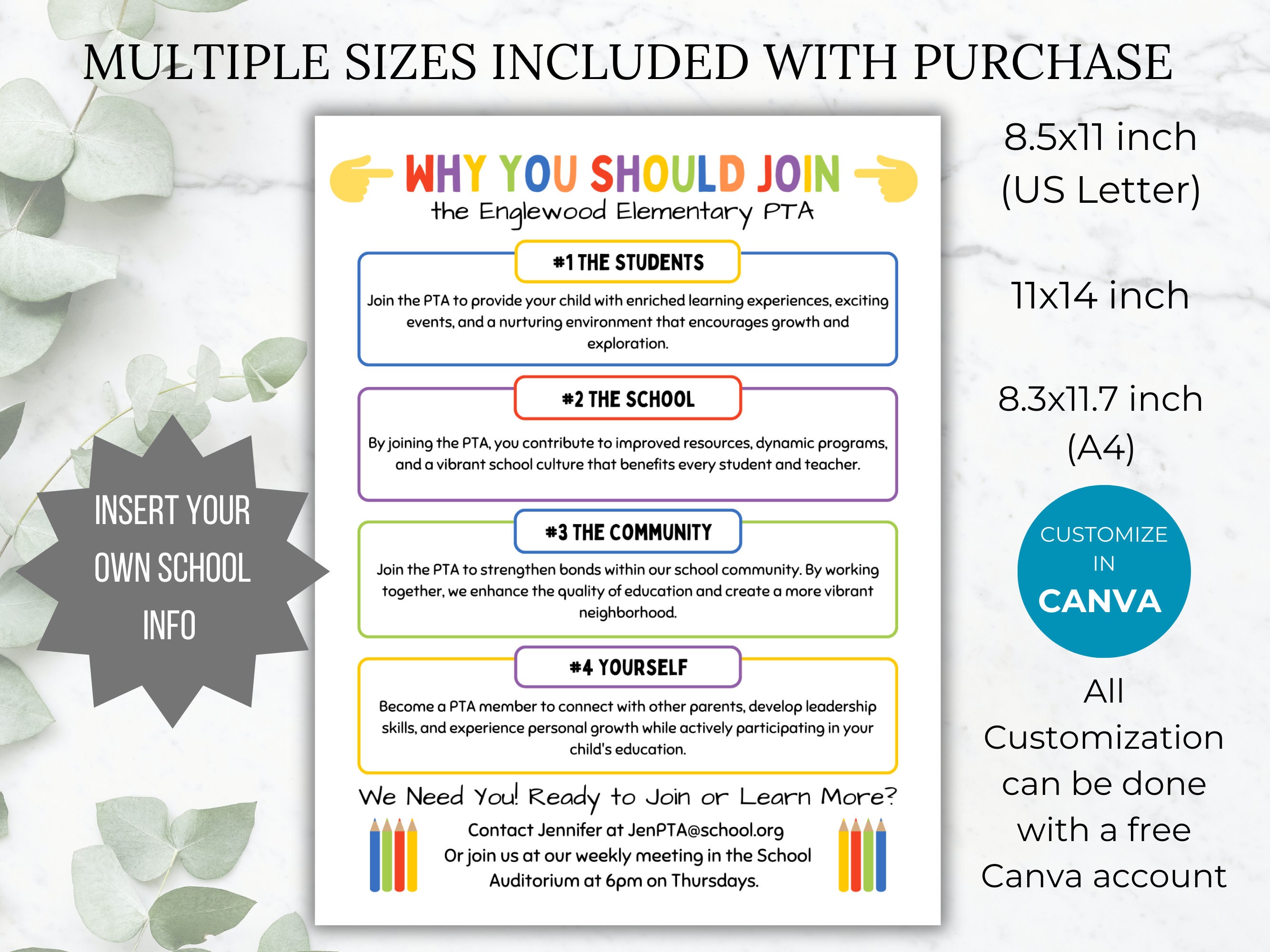 Why Join PTA Flyer Why Join PTO Flyer Editable Pto Template - Etsy