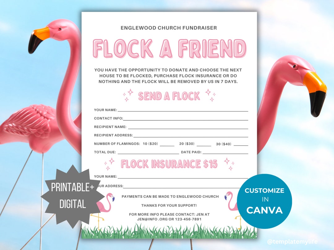 Flock a Friend Form Template Flock My Yard Editable PTA Printable ...