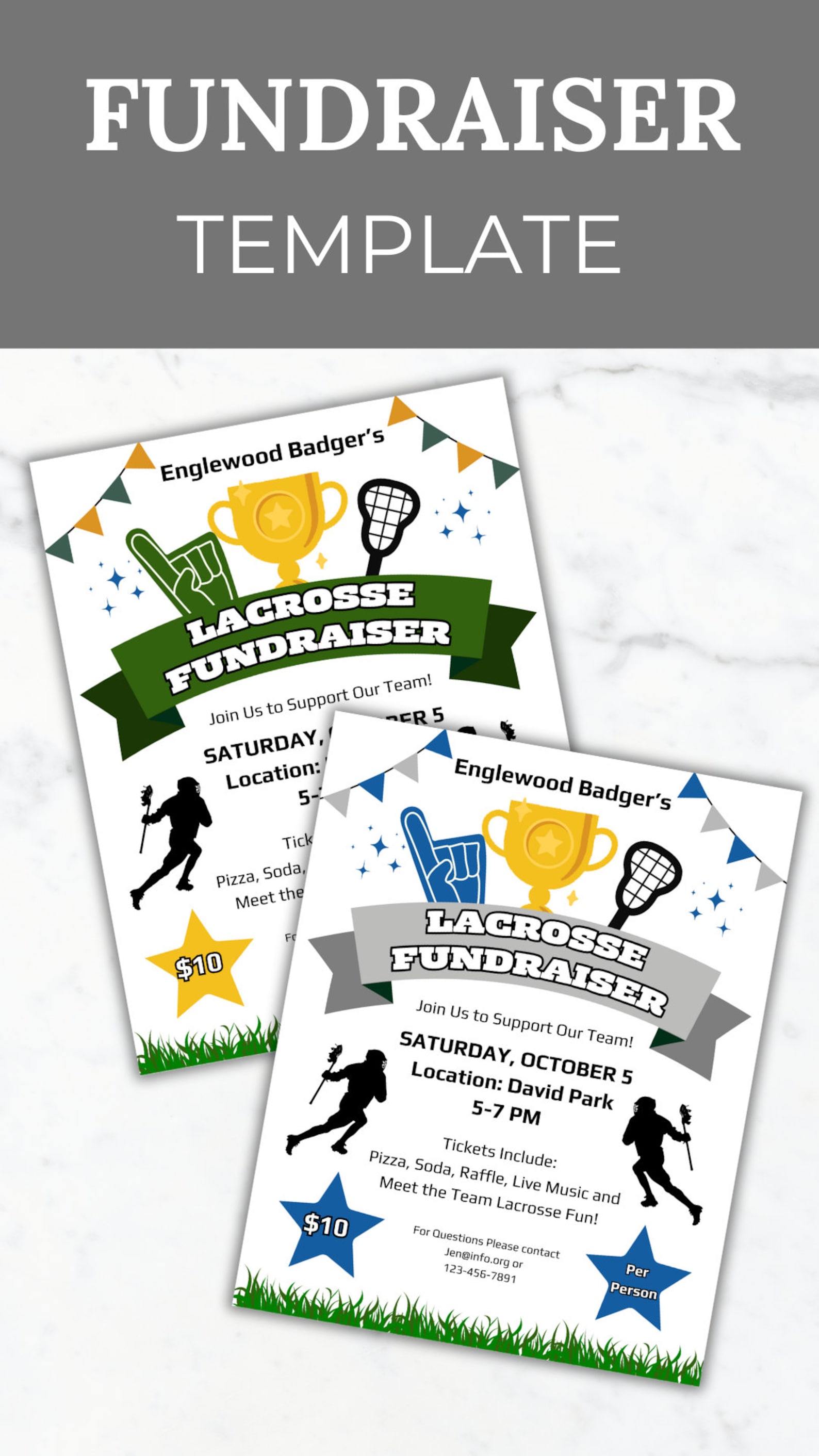 Editable Lacrosse Fundraiser Flyer Template Club Lacrosse Team - Etsy