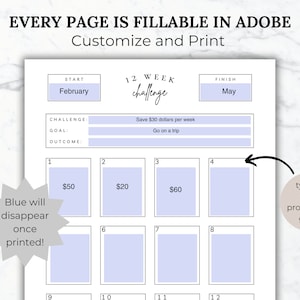 Challenge Tracker Printable 30 Day Challenge Monthly Challenge 52 Week ...