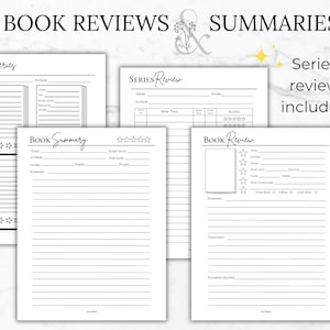 Book Reading Planner Printable Bundle Reading Journal Log Book Reading ...