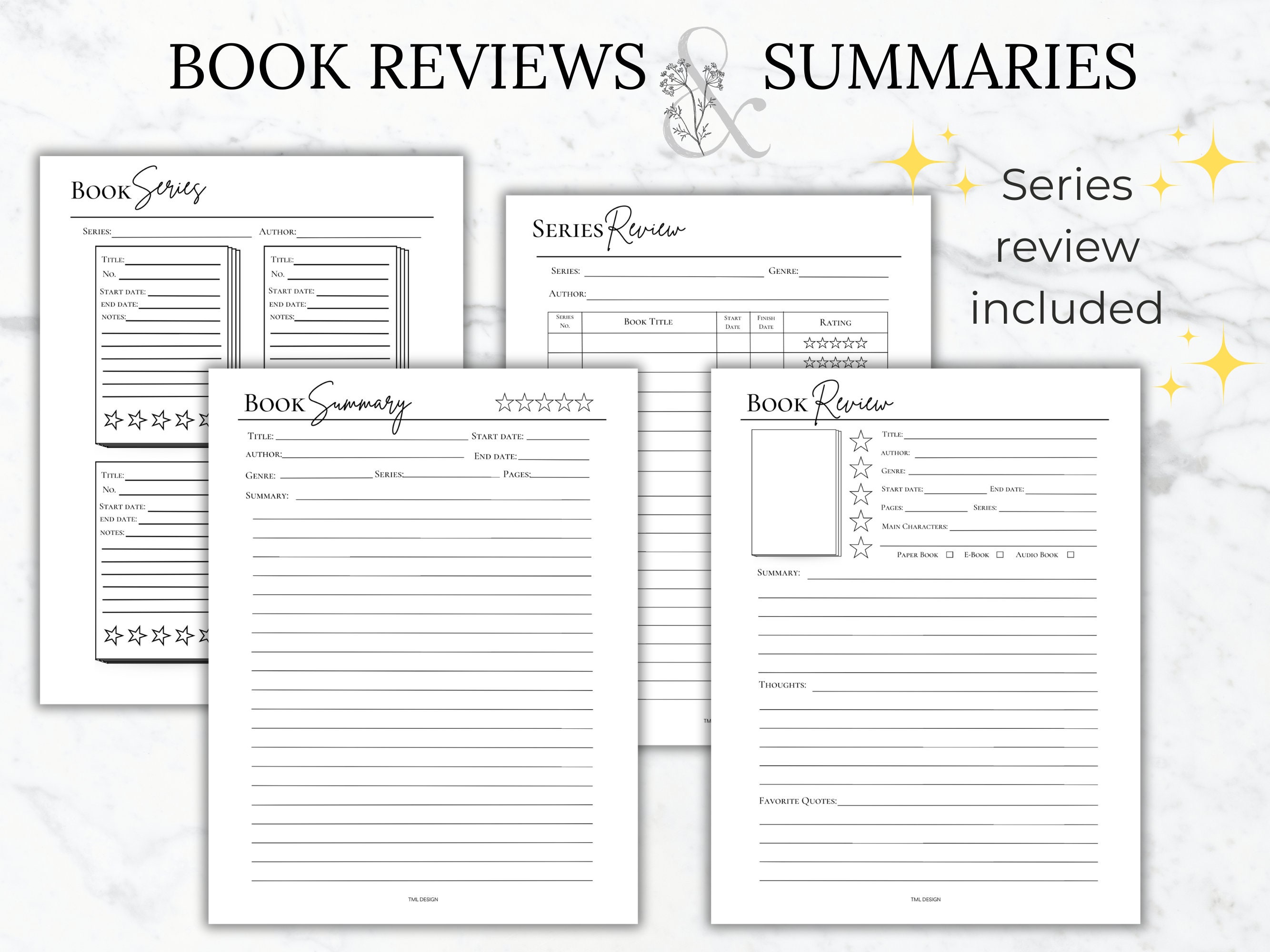 Book Reading Planner Printable Bundle Reading Journal Log Book Reading ...