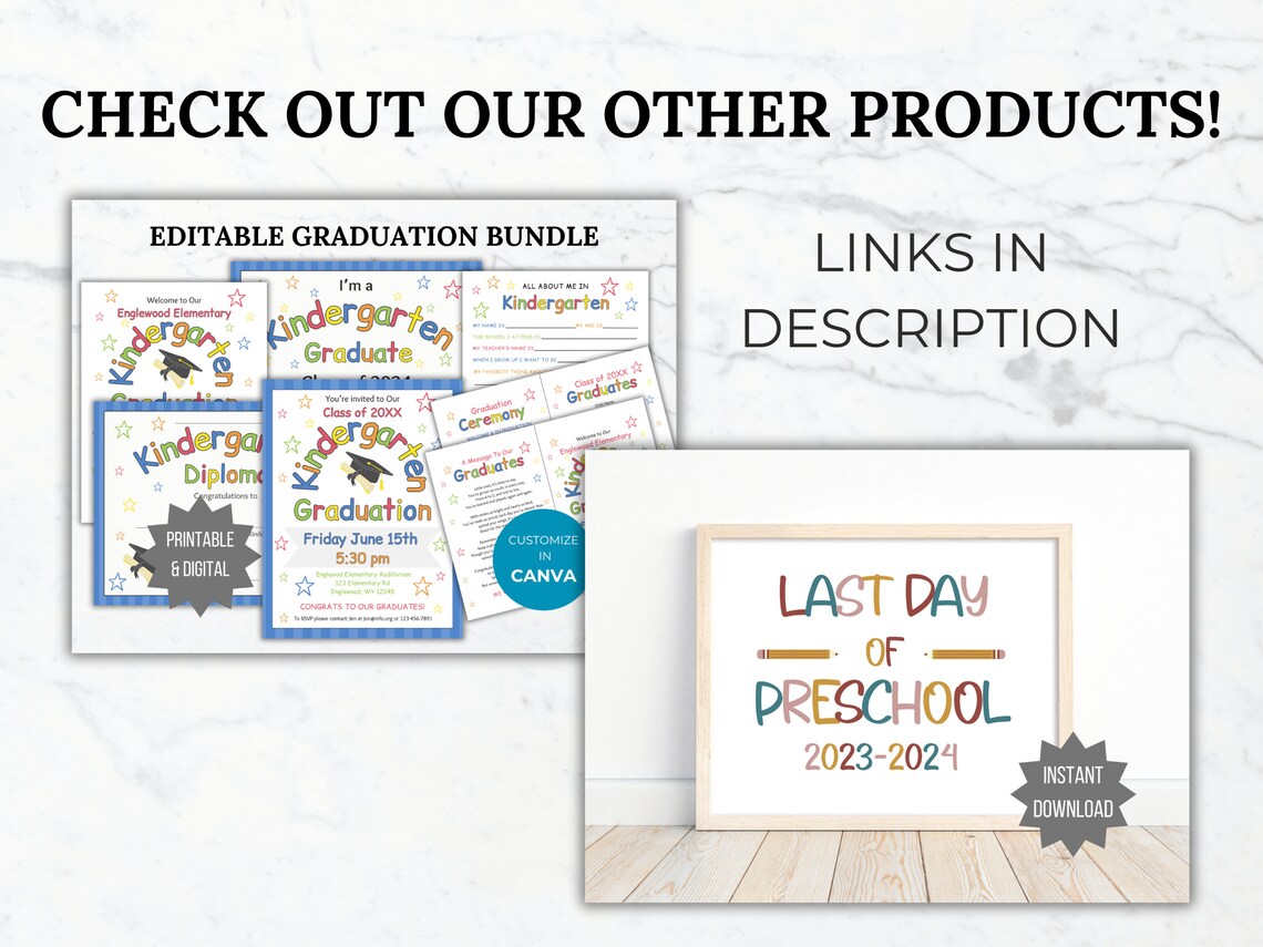 Preschool Graduation Invitation Editable Pre-k Graduation Ceremony ...