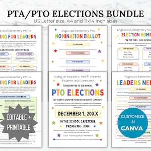 PTO Election Flyer Bundle PTA Election Templates Pto Member Recruitment ...
