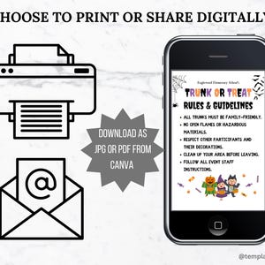 Trunk or Treat Flyer PTA Template Rules and Guidelines Handout ...