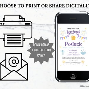 Spring Potluck Invitation Template Potluck Invite Flyer Spring Office ...