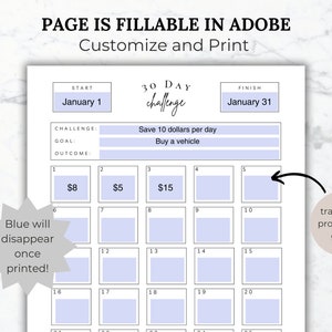 30 Day Challenge Tracker Printable Monthly Challenge Planner Daily ...