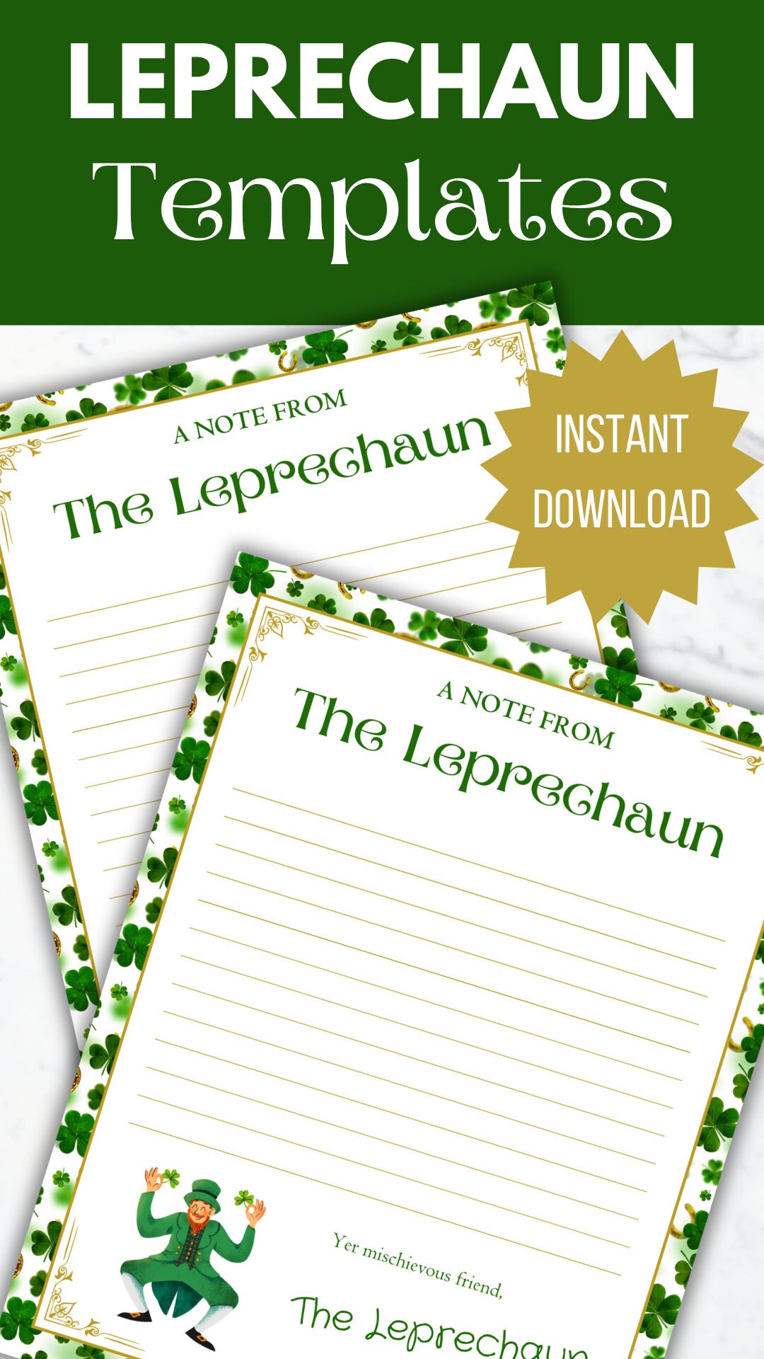 Letter From Leprechaun Printable Kid Saint Patricks Day Note From ...