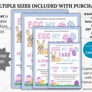 Egg My Yard Flyer Printable Easter Fundraiser Flyer Spring Community ...