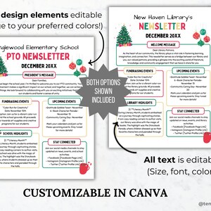 December Newsletter Flyer Printable PTO PTA School Newsletter Template ...