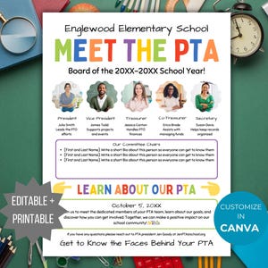 Meet the PTA Flyer Meet the PTO Template Meet the Pto Board Handout ...