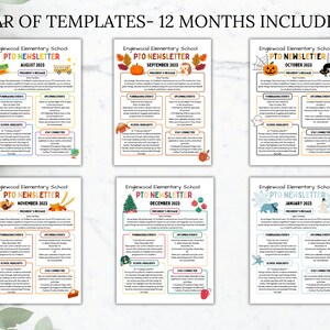 Monthly Pto Pta NEWSLETTER Flyer Printable Community Newsletter ...