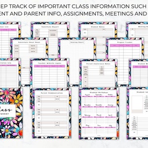 Class Planner Printable Teacher Organization Planner Classroom Binder ...