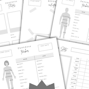 Weight Loss Tracker Printable Progress Tracker Bundle Body Measurement ...