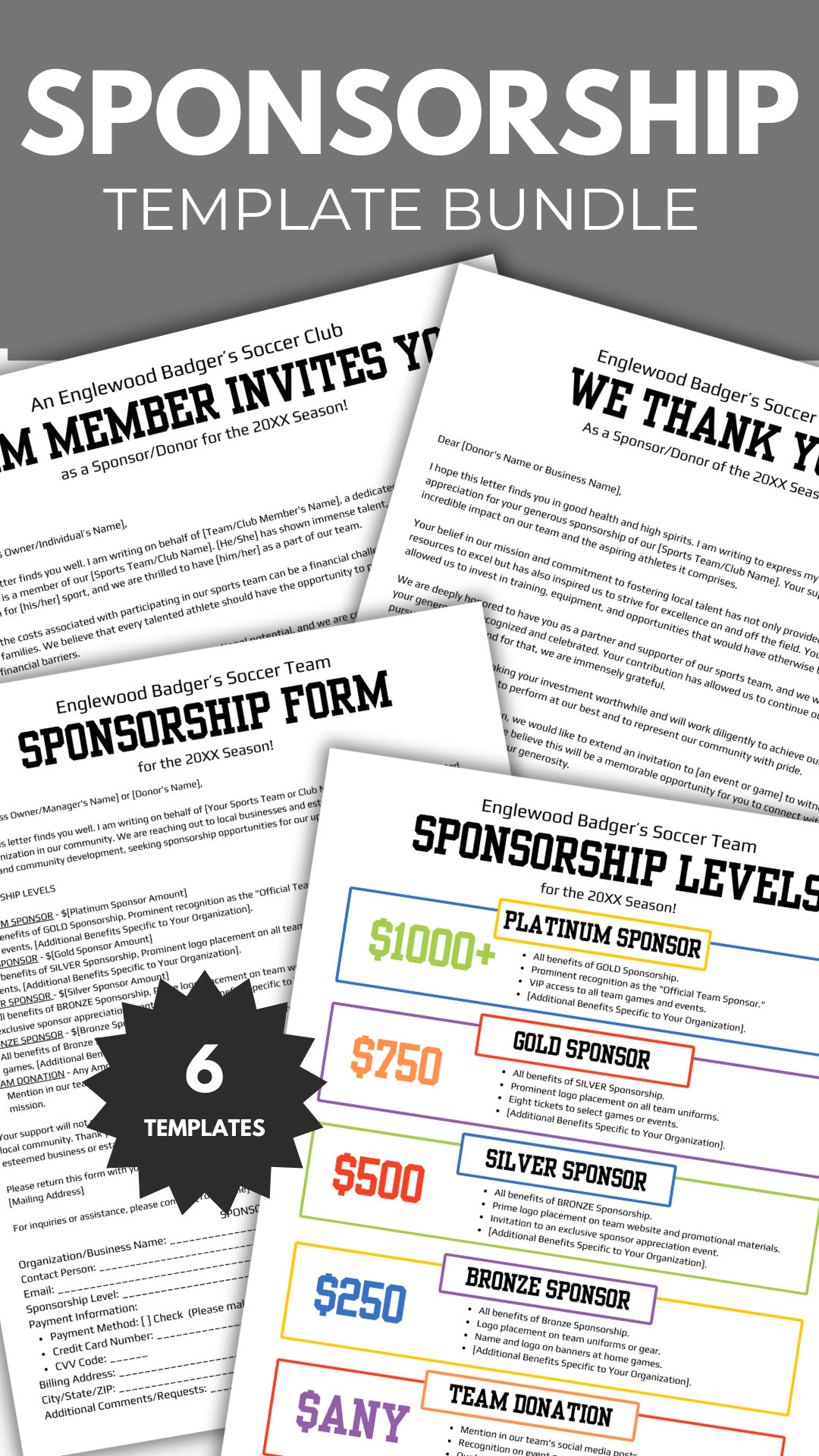 Sponsorship Letter Donation Flyer Sponsor Thank You Letter Sport ...