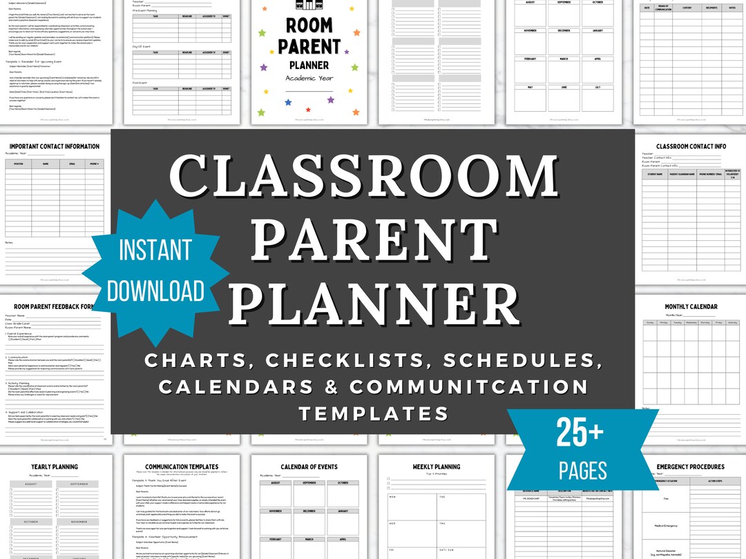 Classroom Parent Planner Printable PTO Room Parent Binder Template PTA ...