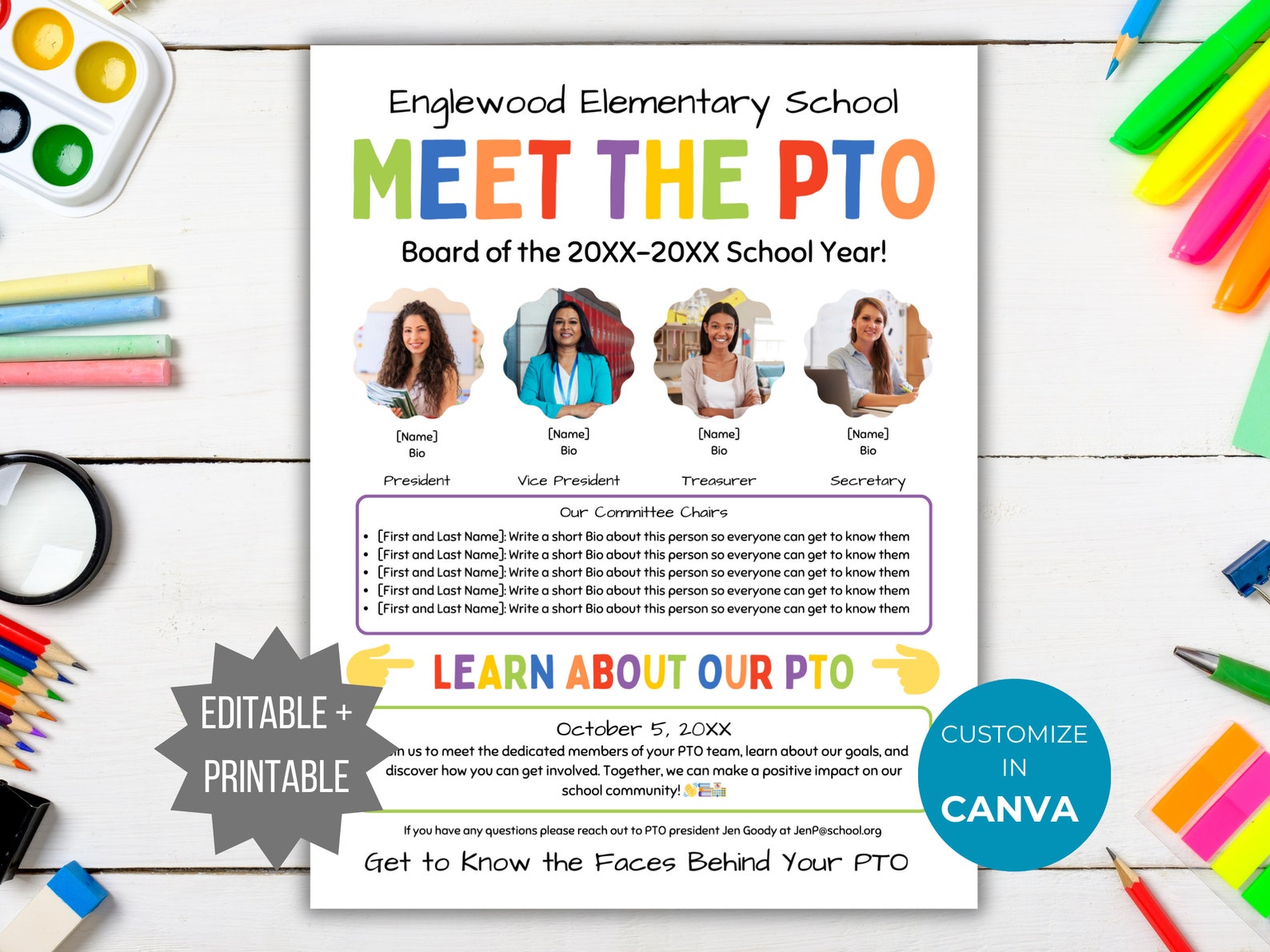 Meet the PTA Flyer Meet the PTO Template Meet the Pto Board Handout ...