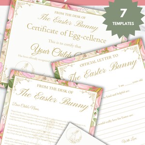 Easter Bunny Printable Bundle Easter Bunny Letter Easter Basket Stuffer ...