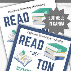 Editable Literacy Fundraiser Flyer Printable School Fundraiser Poster ...