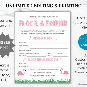 Flock My Yard Form and Notice Template Bundle Flock a Friend Printable ...