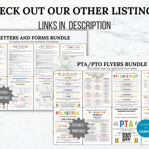 PTA Sign up Sheet Template PTO Sign up Sheet Printable School Event ...