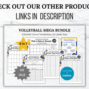 Volleyball Game Schedule Template Volleyball Sports Calendar Game Day ...