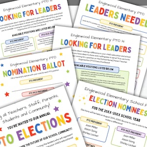 PTO Election Flyer Bundle PTA Election Templates Pto Member Recruitment ...