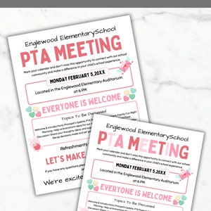 Valentines PTA Meeting Flyer Printable Winter Church Flyer Template Pto ...