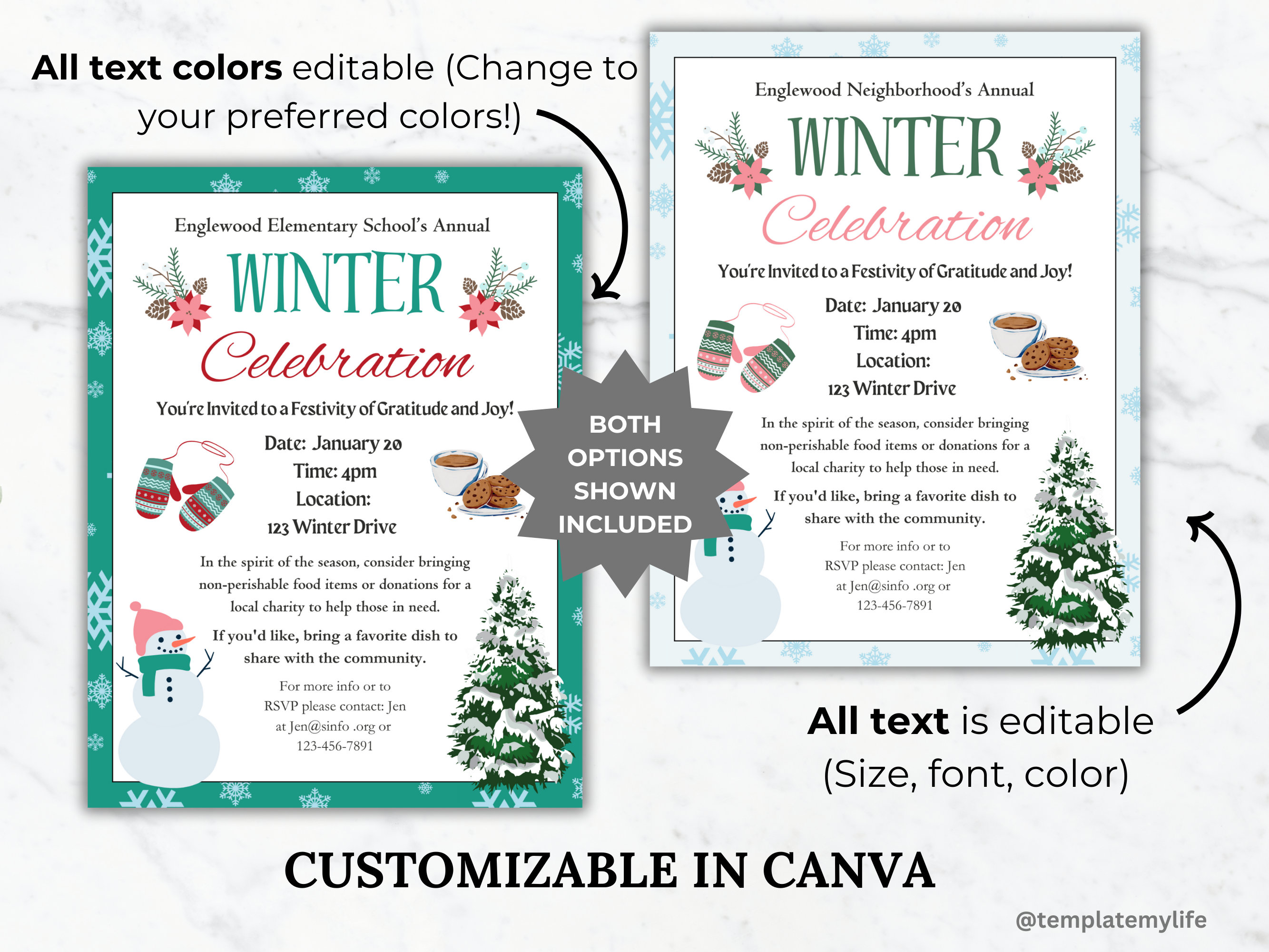 Winter Event Invite Flyer Editable Winter Party Invitation - Etsy
