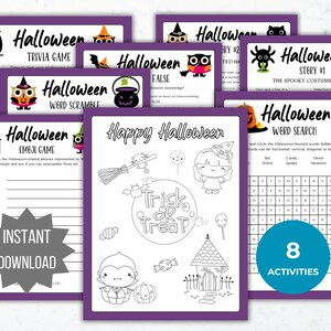 Printable Kid Halloween Activity for Kid Fall Party School Activity ...