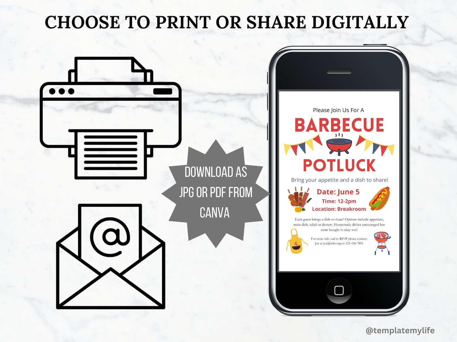 BBQ Potluck Flyer Template Summer Barbecue Potluck Sign up Sheet ...
