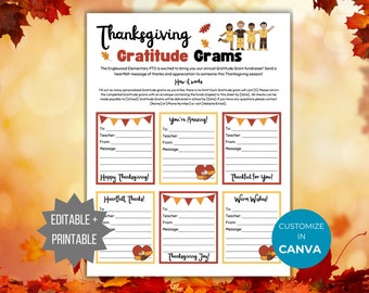 Gratitude Gram School Fundraiser Flyer for PTA PTO - Etsy