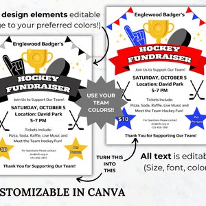 Editable Hockey Fundraiser Flyer Template Club Hockey Team Fundraiser ...