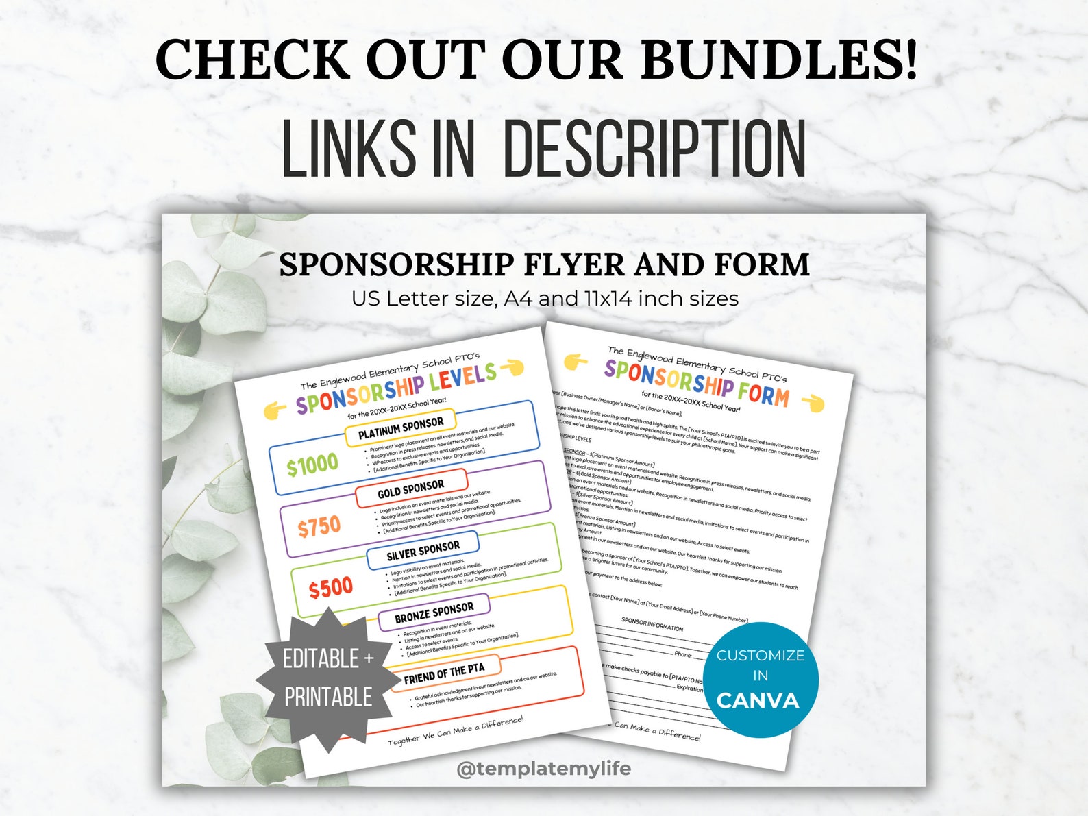 Fundraising Achievement PTA Flyer Fundraising Graph PTO Template ...