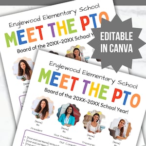 Meet the PTA Flyer Meet the PTO Template Meet the Pto Board Handout ...