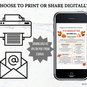 PTA Fall Newsletter Flyer Printable PTO School Newsletter Flyer ...