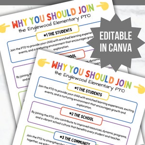 Why Join PTA Flyer Why Join PTO Flyer Editable Pto Template Pta ...
