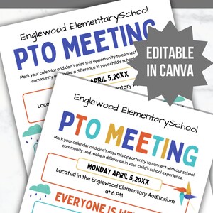 Spring PTA Meeting Flyer Template March Church Flyer Template Pto April ...