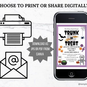 Trunk or Treat Flyer Invite Template Halloween Party Invitation ...