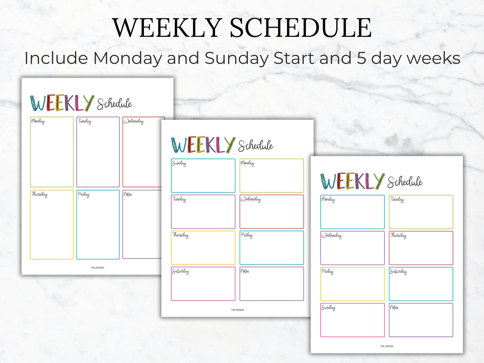 Kids Daily and Weekly Schedule Printable Bundle Kids Schedule Editable ...