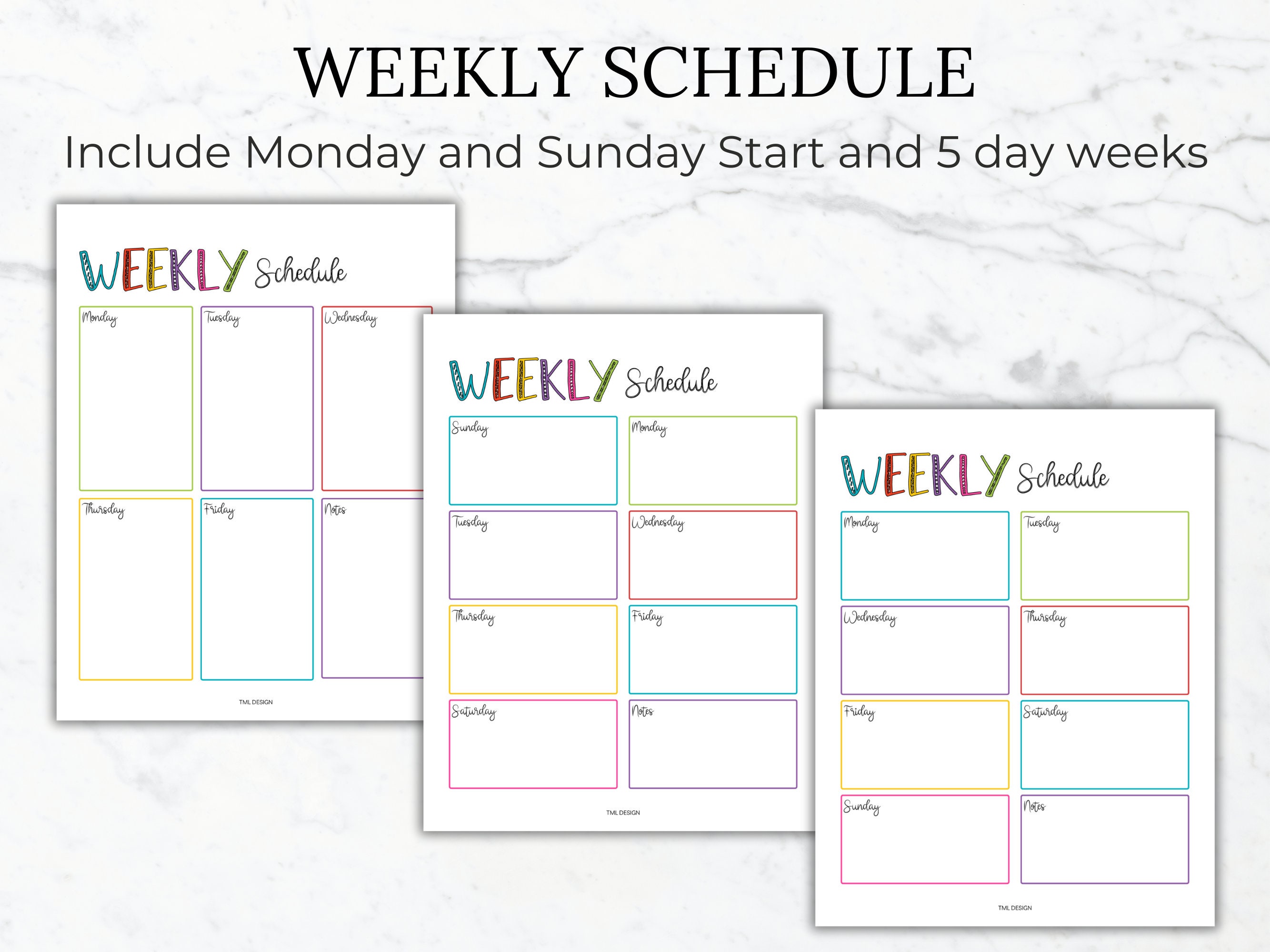 Kids Daily and Weekly Schedule Printable Bundle Kids Schedule Editable ...