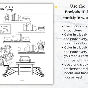 Reading Tracker Printable Bookshelf Reading Log Tracker Digital Book ...