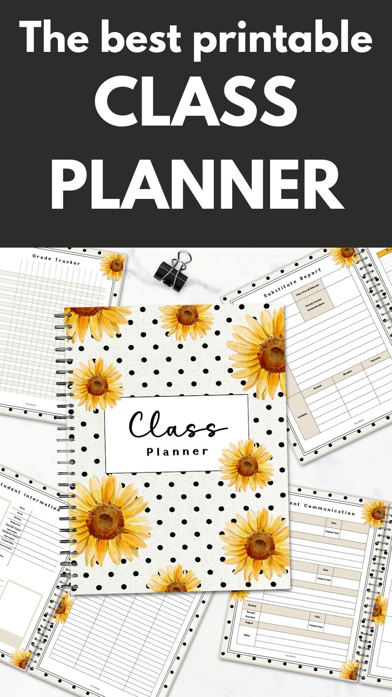 Class Planner Printable Teacher Organization Planner Classroom Binder ...