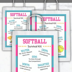 Softball Player Survival Kit Editable Template Softball Team Gift ...