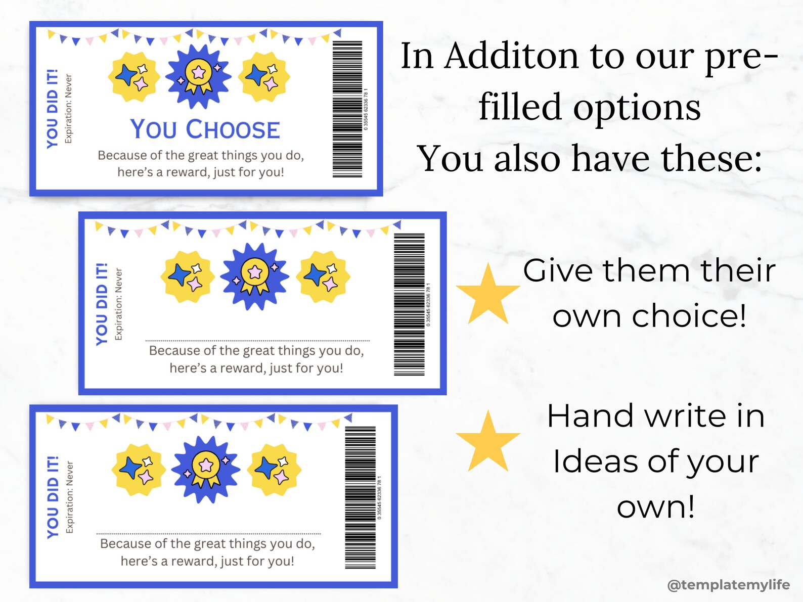 Kid Reward Coupon Book Kid Activity Printable Reward Tokens Editable ...