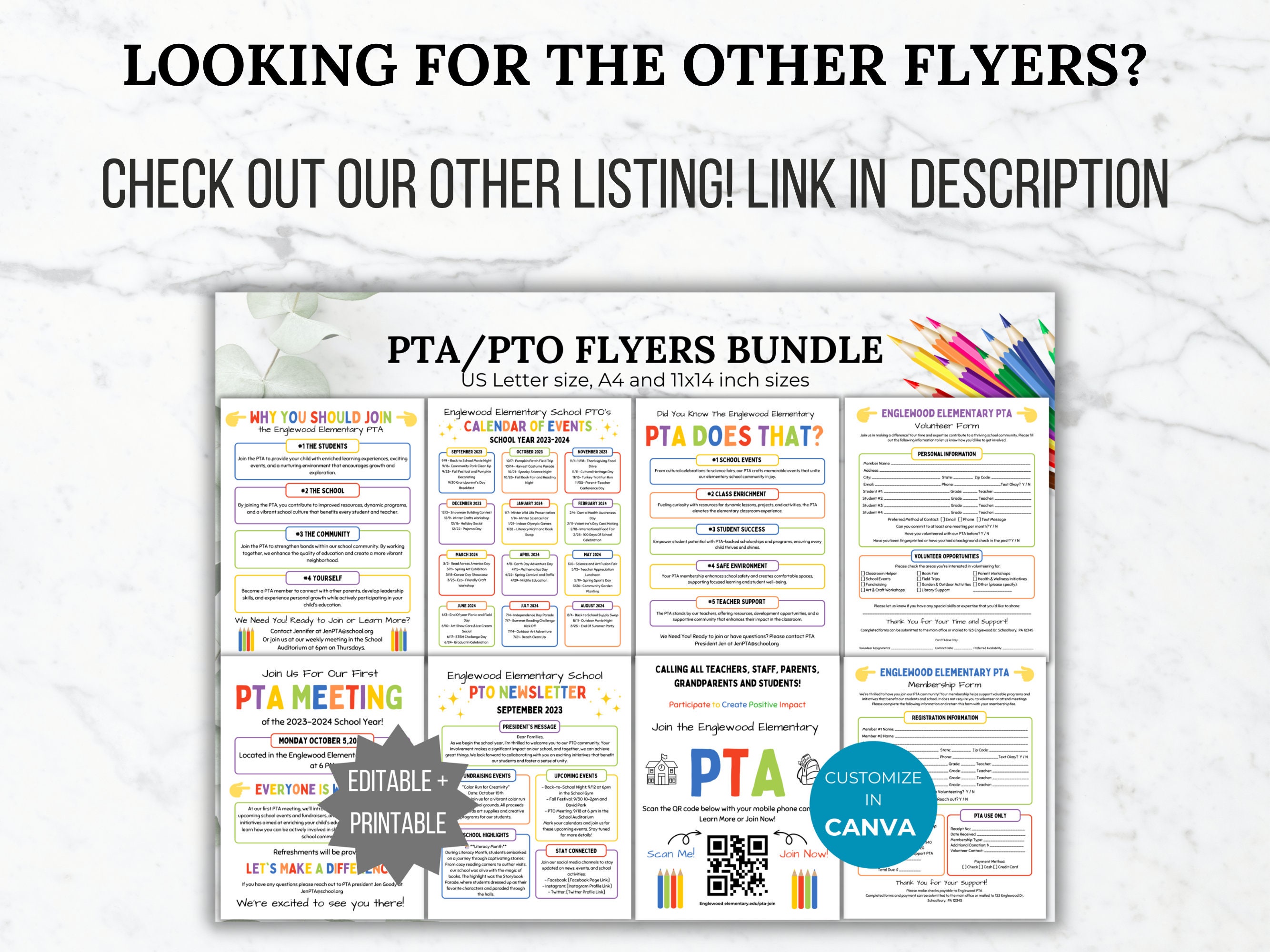 PTA Newsletter Template PTO Newsletter Editable School - Etsy