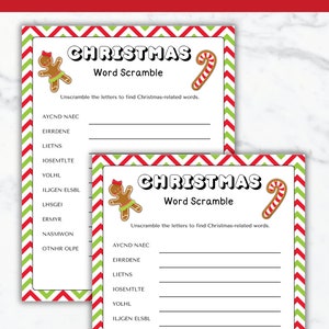 Christmas Word Scramble for Kid Christmas Activity Printable for Family ...
