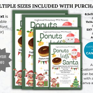 Donuts With Santa Christmas Fundraiser PTO Template Holiday Fundraising ...