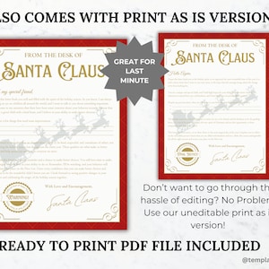 Santa Warning Letter From Santa Mail Printable Christmas Tradition Kids ...