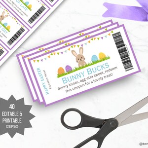 Kid Easter Coupon Book Kid Gift From Easter Bunny Coupon Printable ...